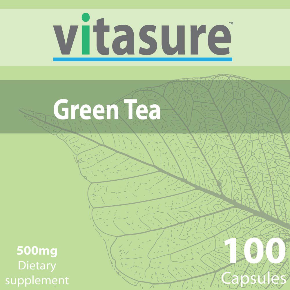Vitasure's Green Tea 500mg 100 VEGAN capsules Weight Loss And Detox
