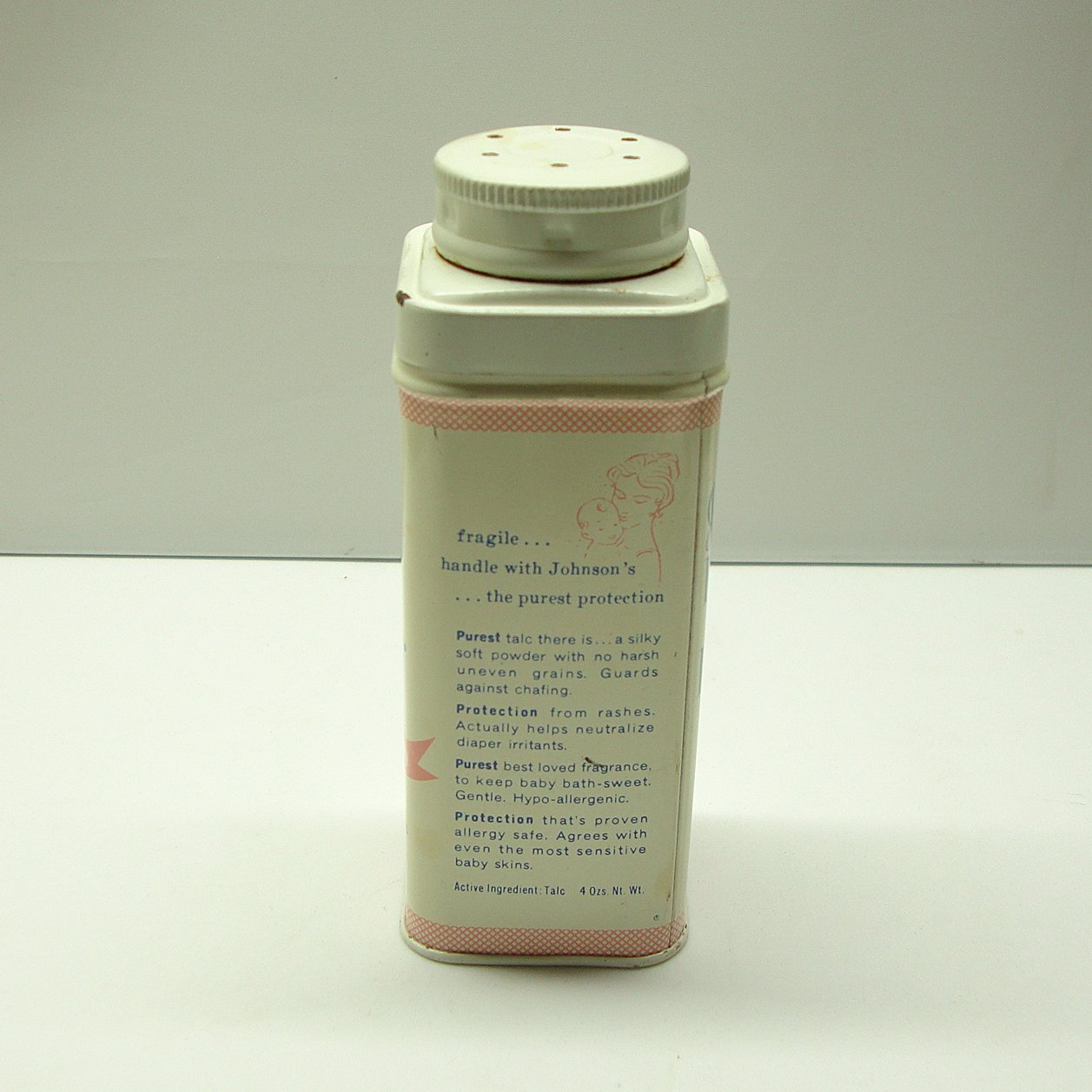 Johnson's Baby Powder 4 Oz Tin, Vintage 1960s - 1970s