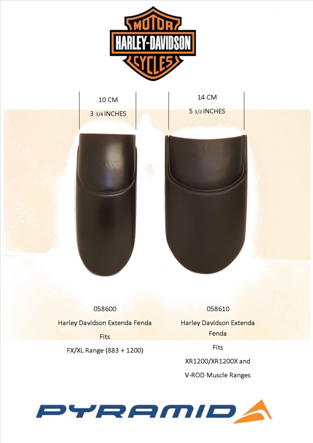 Harley Davidson XR1200 Extenda Fenda / Fender Extender / Front Mudguard ...