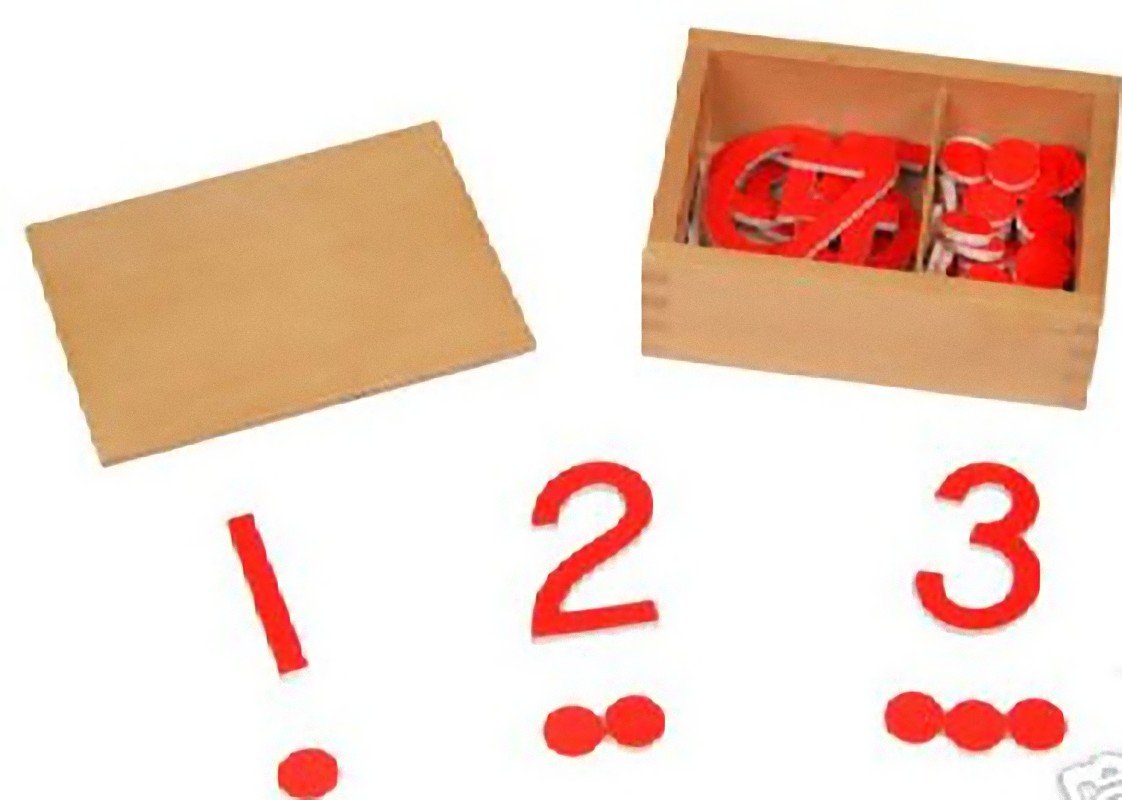 Montessori Cut-Out Numerals Numbers & Counters (5mm thick)