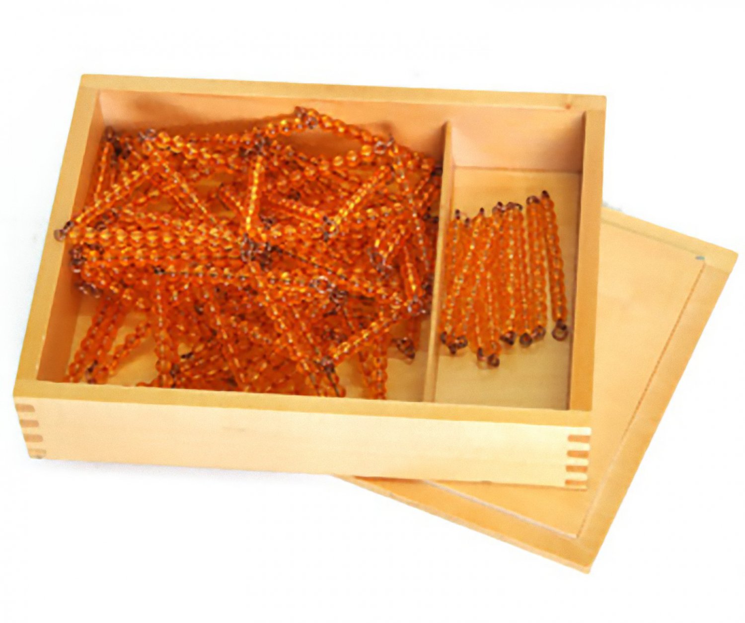 Montessori Golden Bead Chains of 100 and 1000 with Box