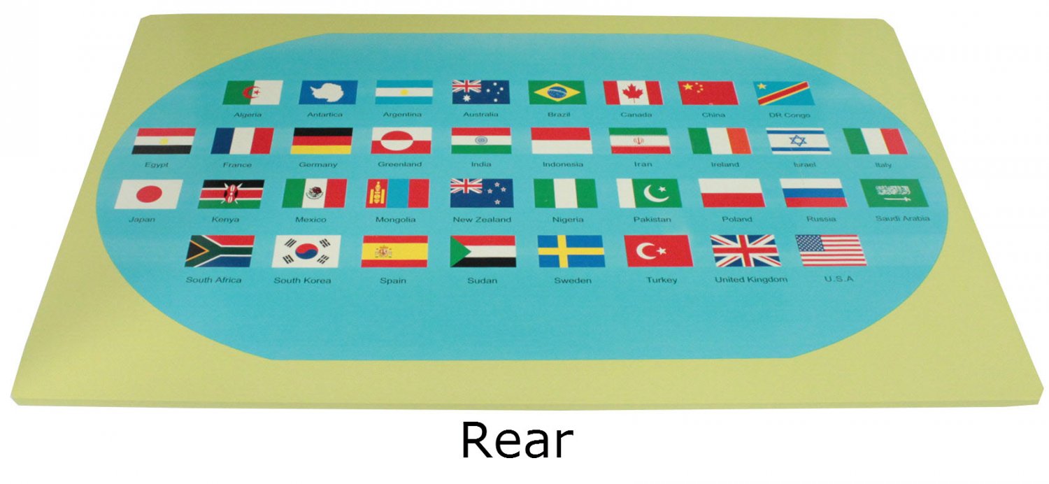 Montessori World Map, Flags and Stand