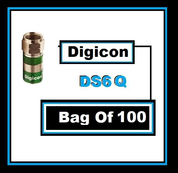 Digicon Green DS6Q(100)Quad RG6 Coax/Coaxial Compression F-Connector ...