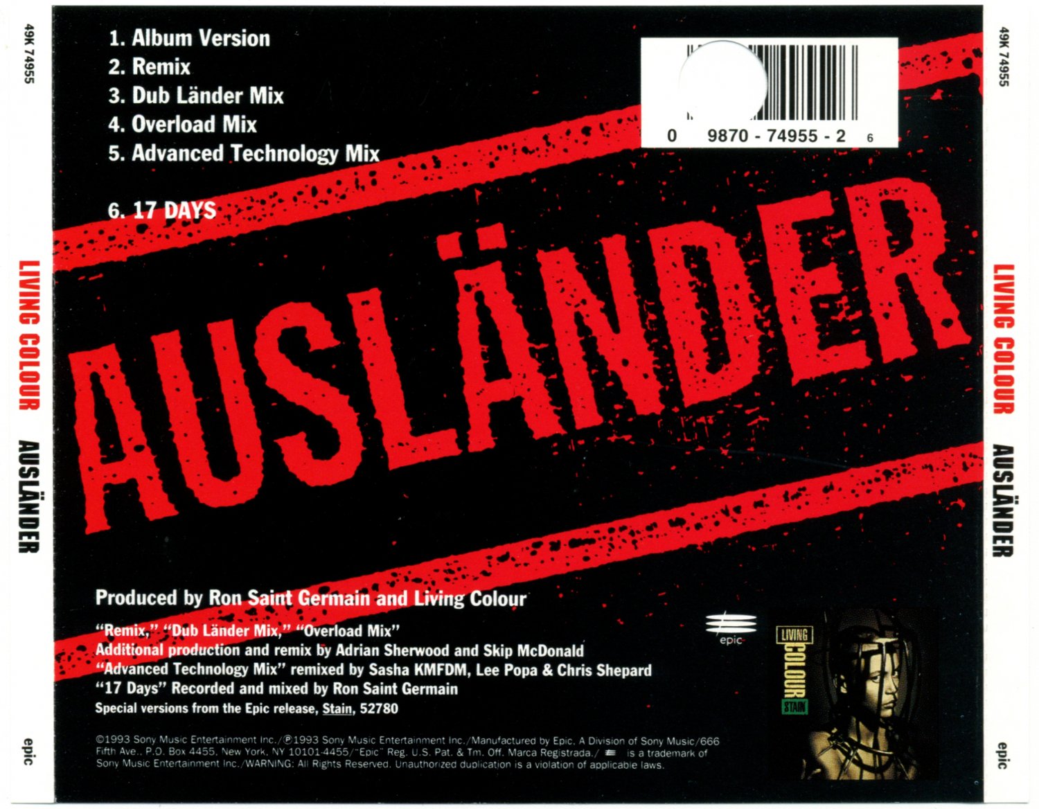 Living Colour Auslander CD Single