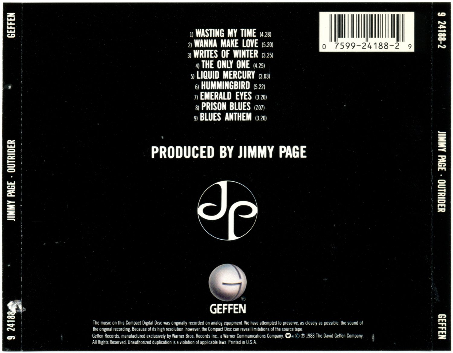 Jimmy Page Outrider CD Led Zeppelin