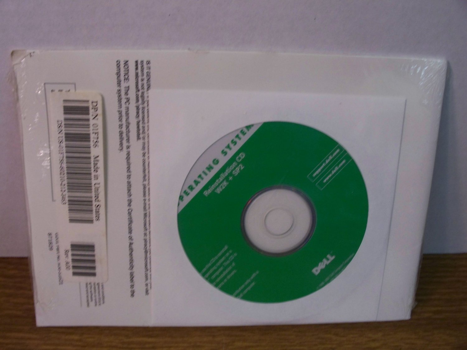 Microsoft Windows 2000 + SP2 Professional Dell PC Reinstallation Disc *NEW*