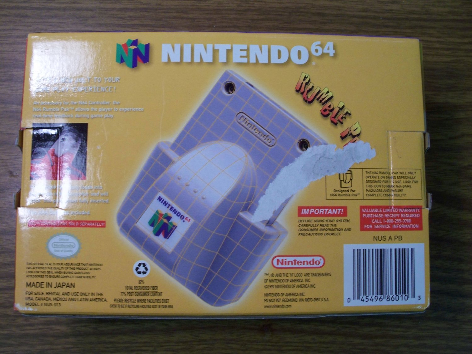 Official Genuine Nintendo 64 Rumble Pak (NUS-013) *USED*