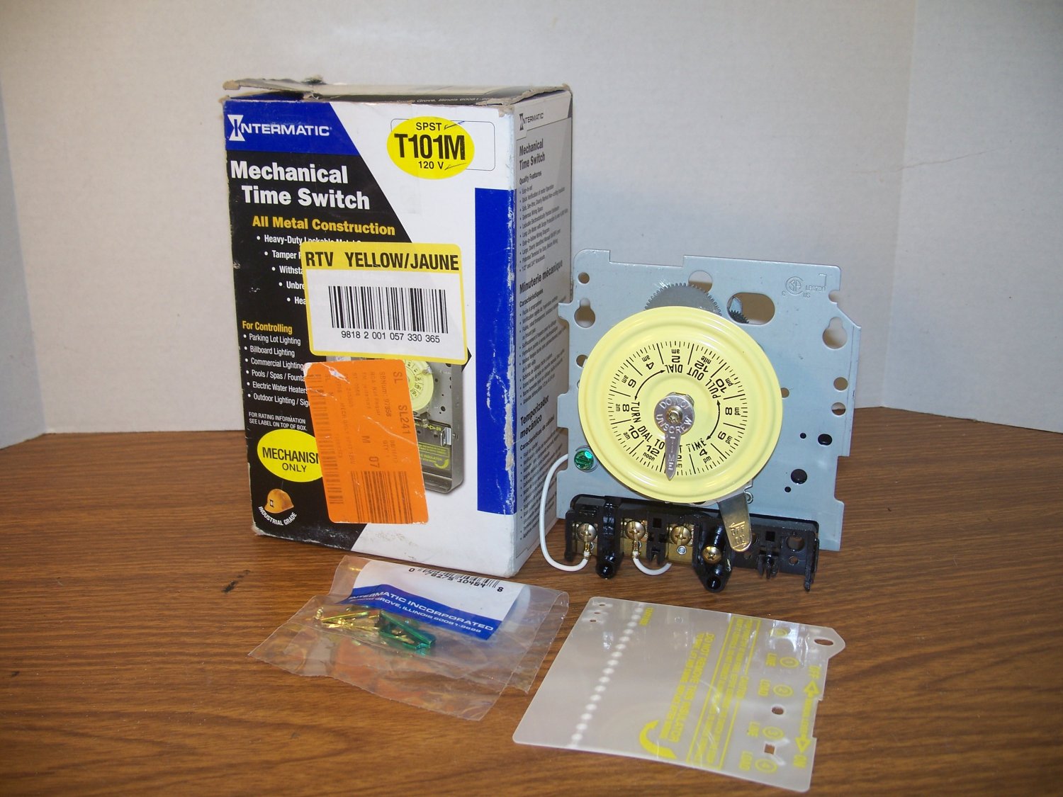 Intermatic SPST Mechanical Time Switch Mechanism Only (T101M) 40Amp ...