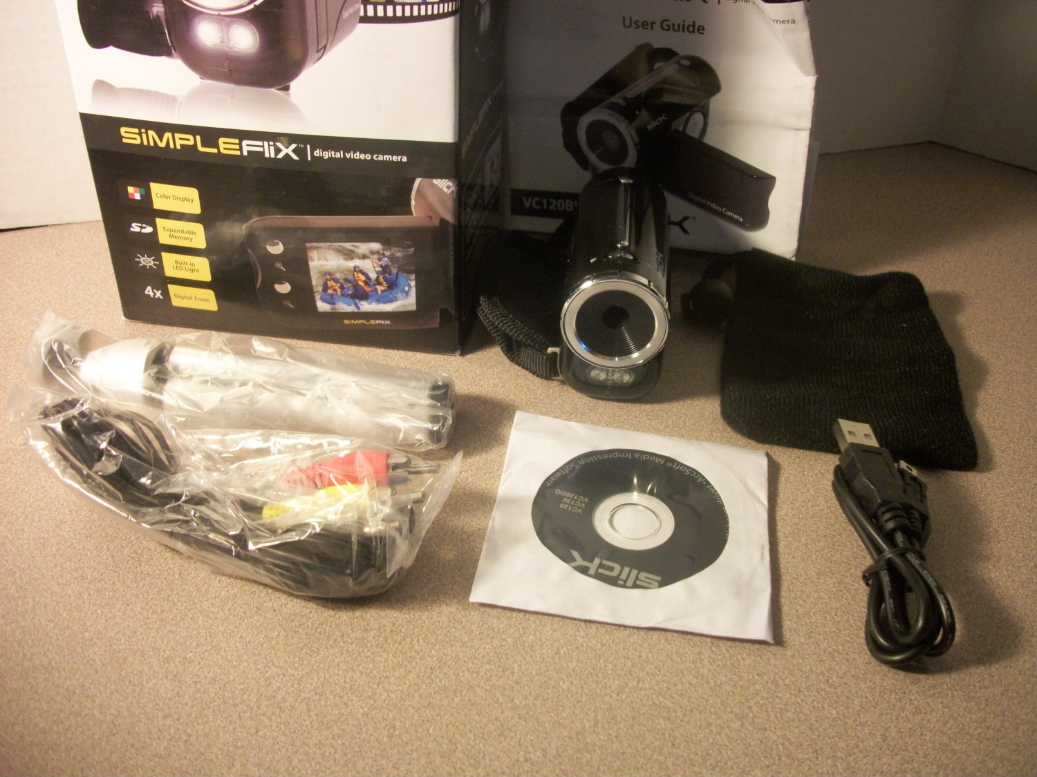 Slick Simpleflix Easy to Use Digital Video Camera (VC120BK-GB) *NIB*