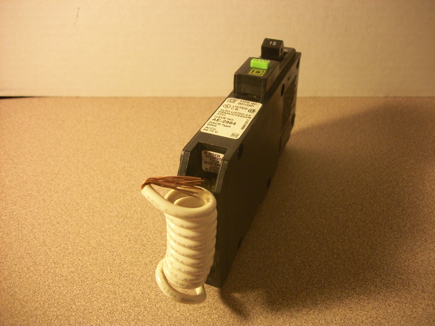 Square D AFCI QO Circuit Breaker (QO115AFI) 15Amp 120Volt 1Pole 10kA *NOB*