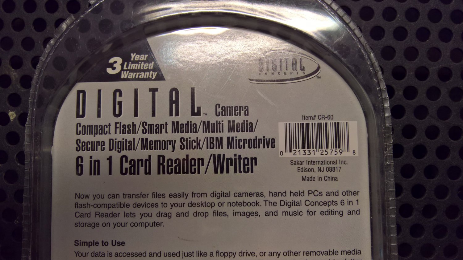 Digital Concepts 6 in 1 USB Card Reader/Writer (CR-60) *NEW*