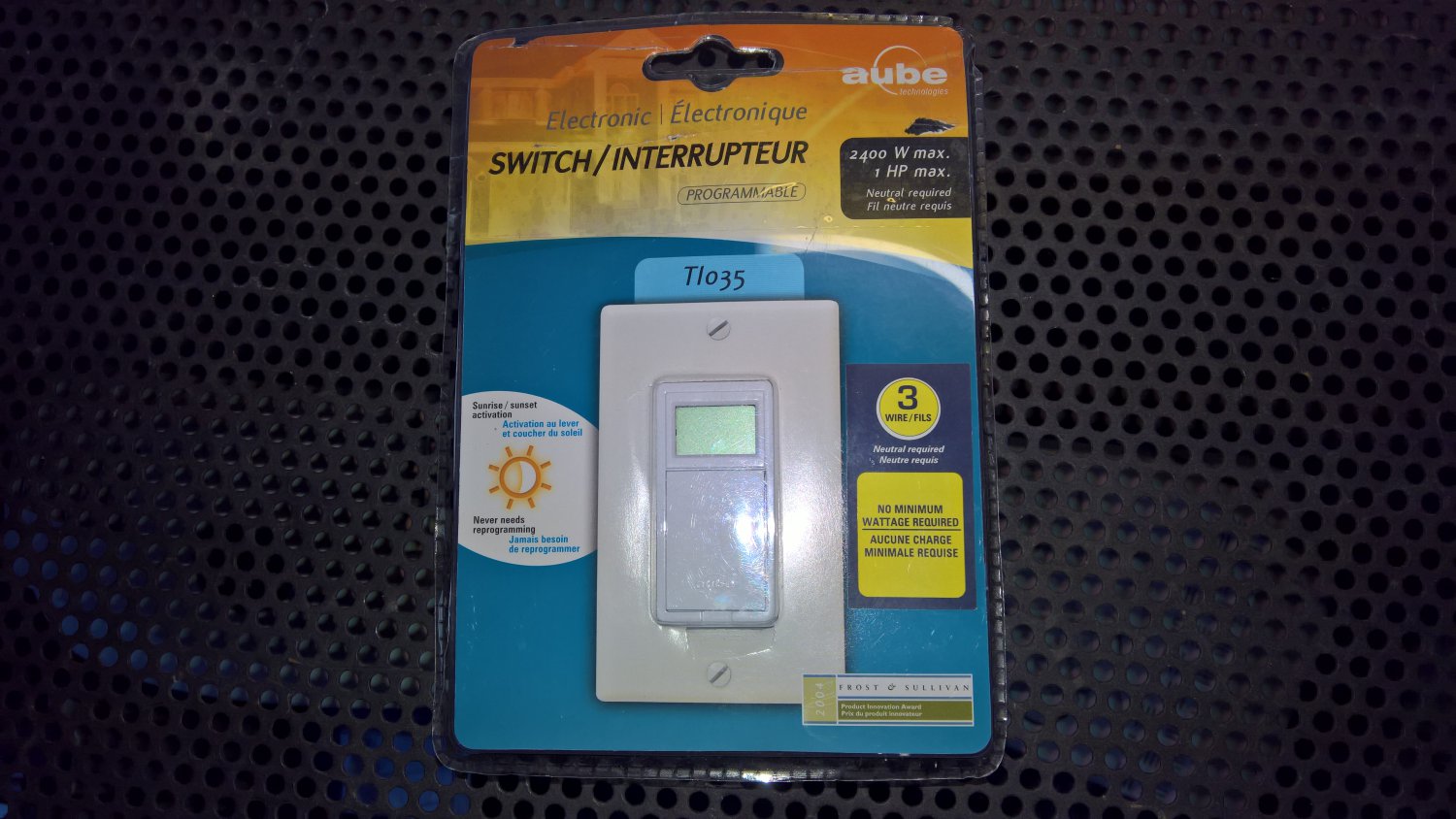 Aube White Electronic Programmable Switch TI035 20Amp 120Volt 