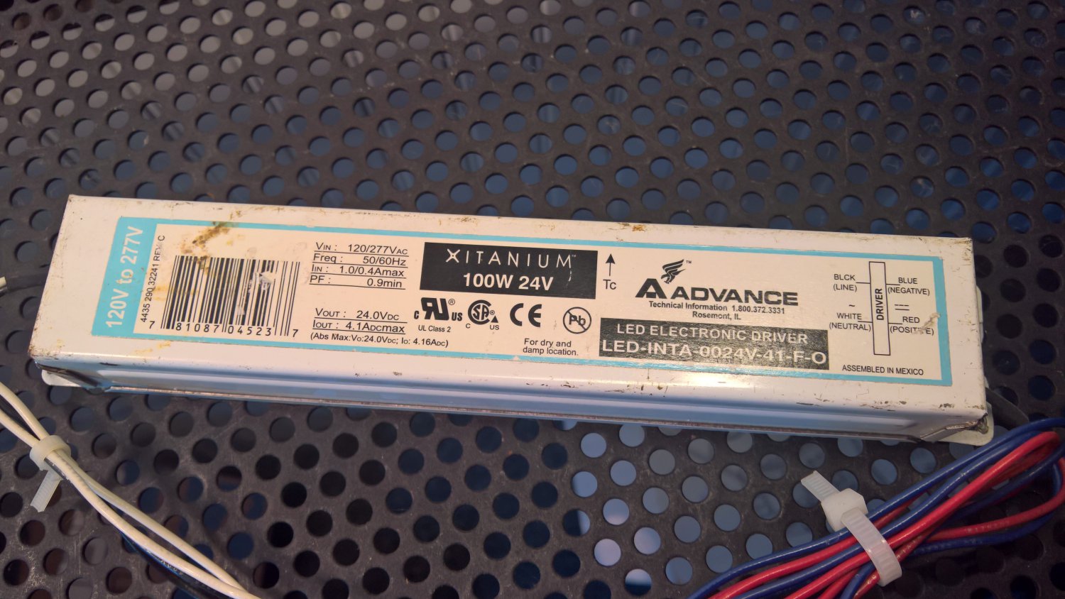 Advance Xitanium 100W 24V LED Electronic Driver Ballast (LED-INTA-0024V ...