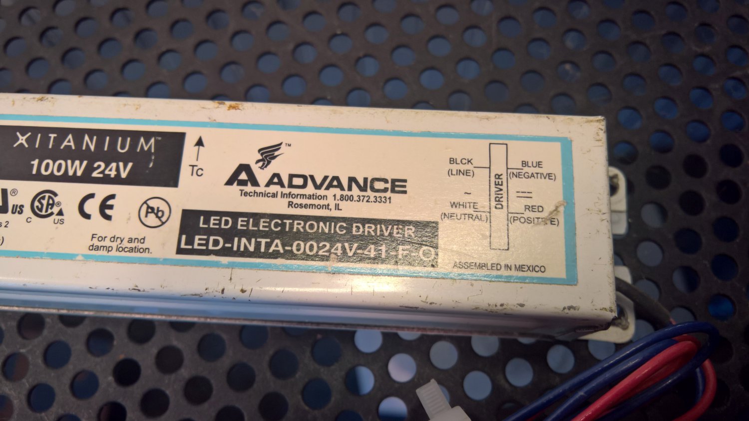 Advance Xitanium 100W 24V LED Electronic Driver Ballast (LED-INTA-0024V ...
