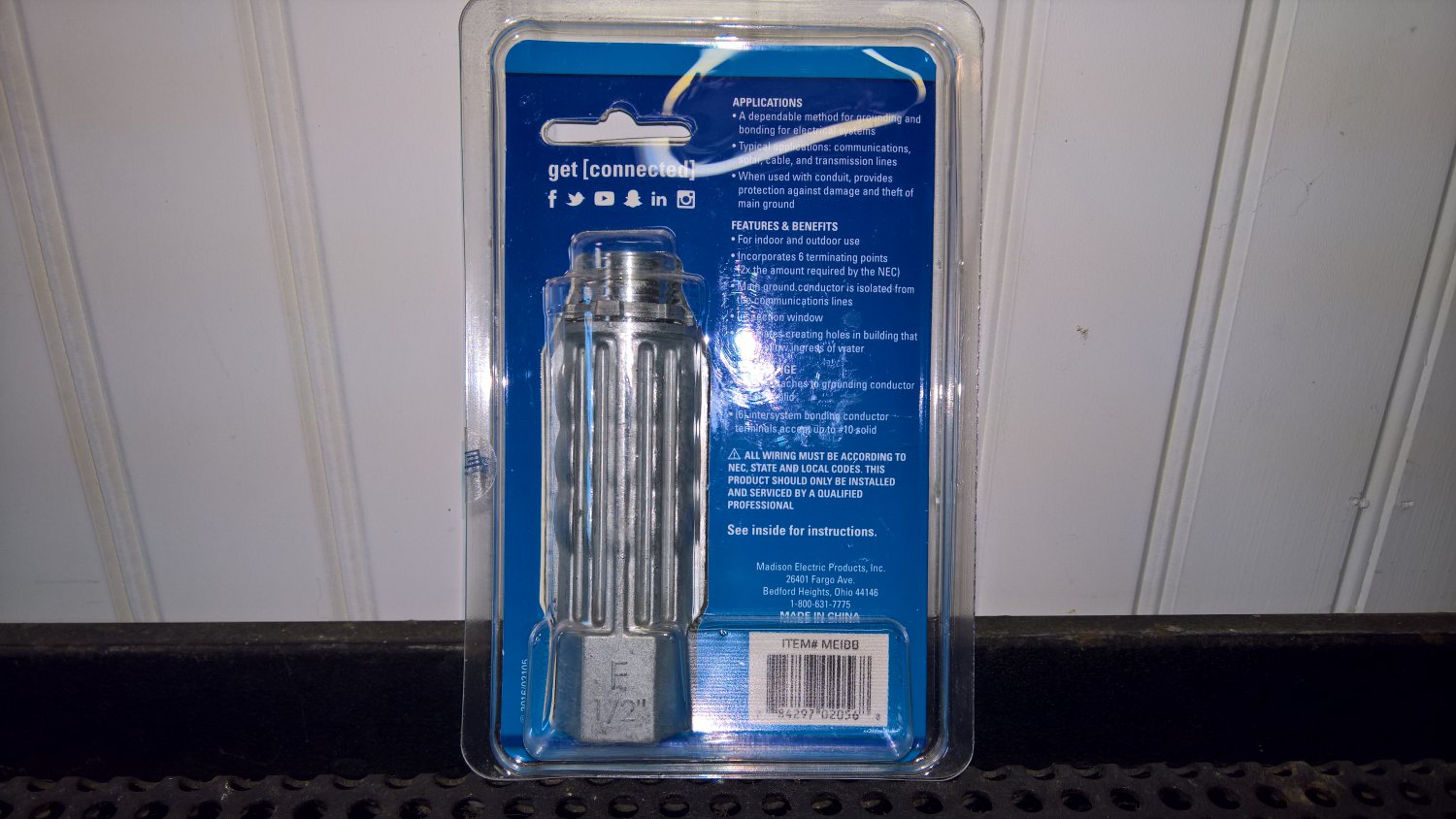 Madison Electric 1/2" Indoor/Outdoor Inline Intersystem Bonding Bridge ...