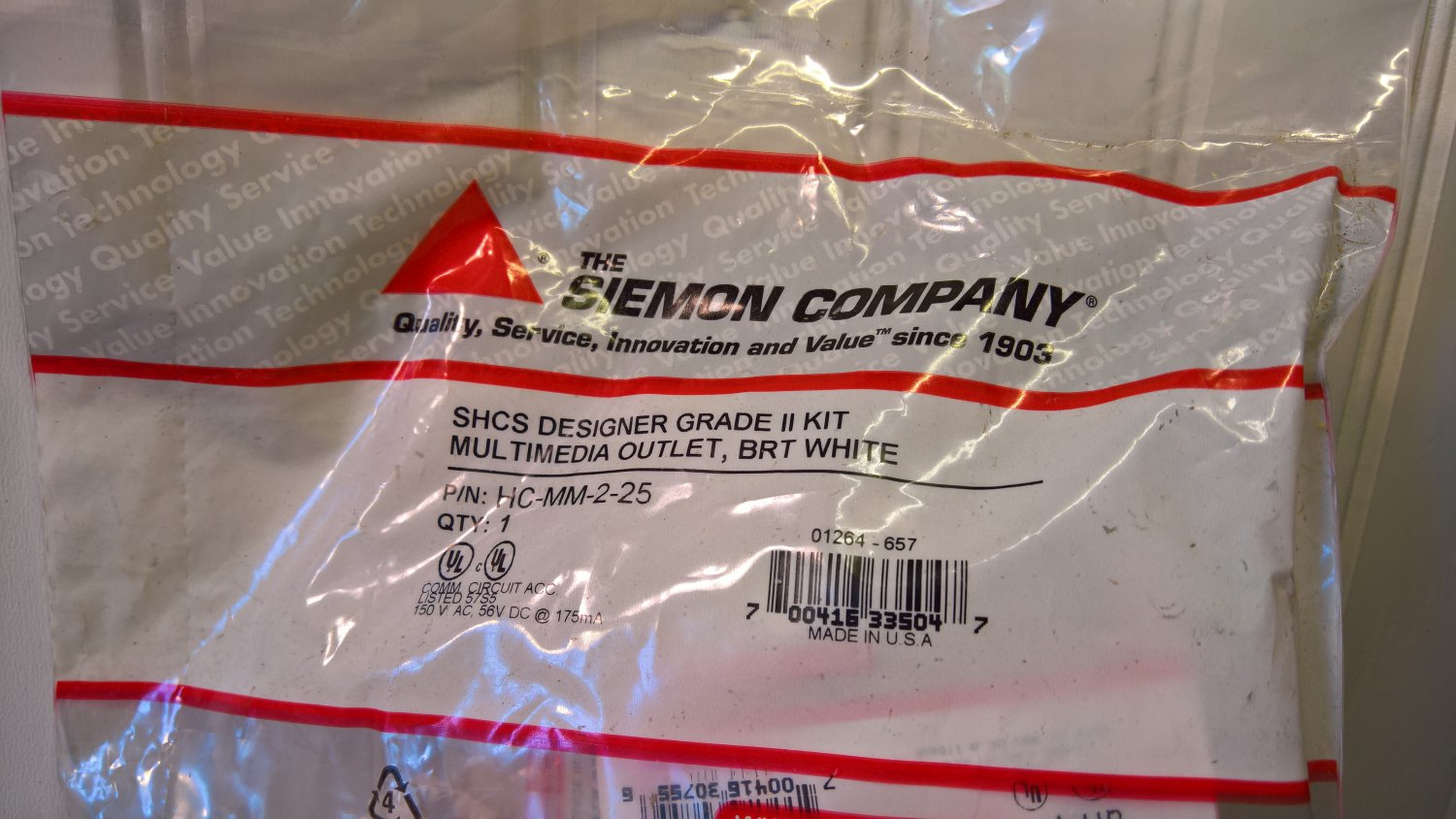 Siemon Company White SHCS Designer Grade II Multimedia Outlet Kit (HC ...