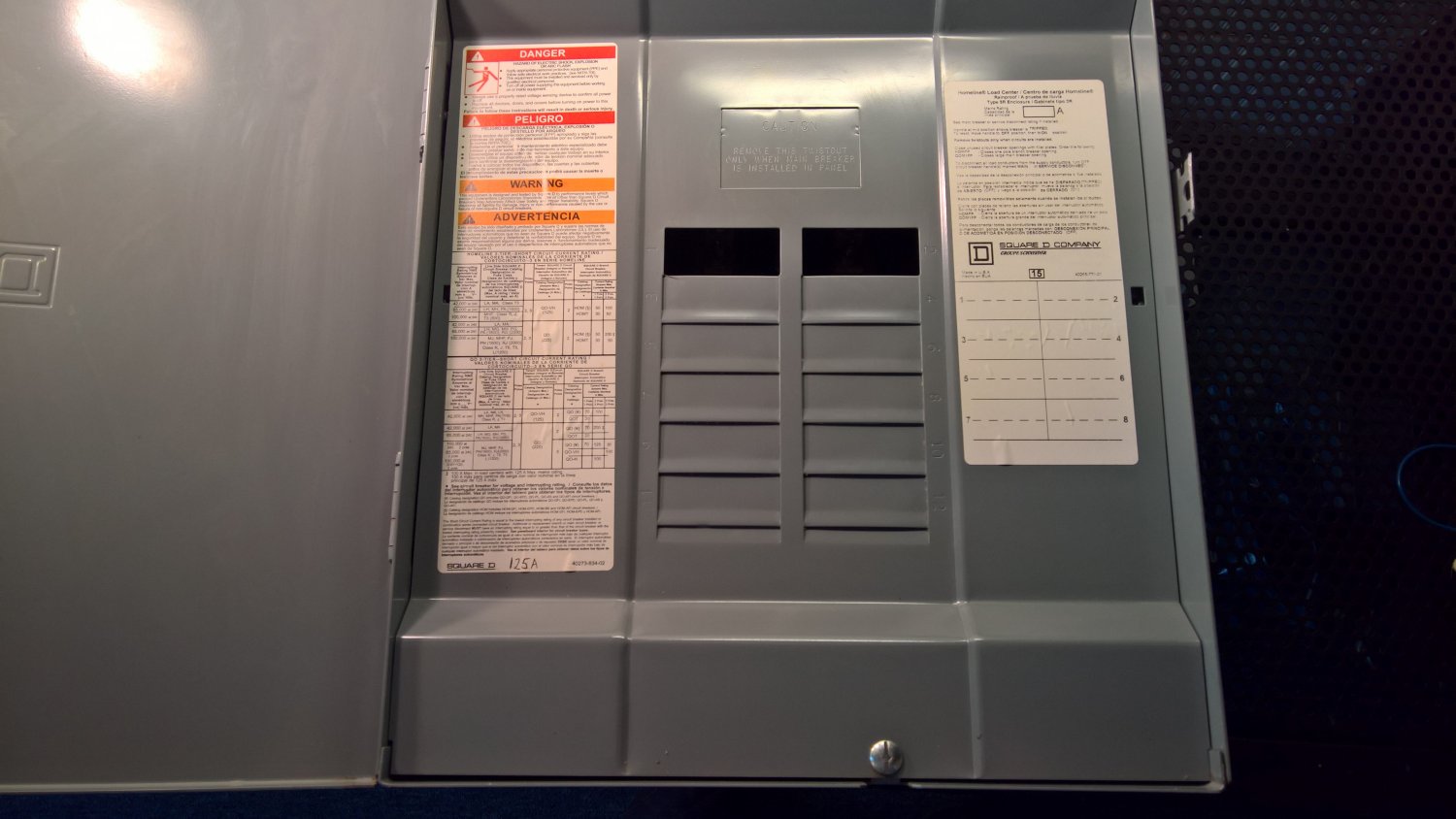 Square D HOM Load Center Type 3R (HOM816L125RB) 125Amp 120/240Volt 1PH ...