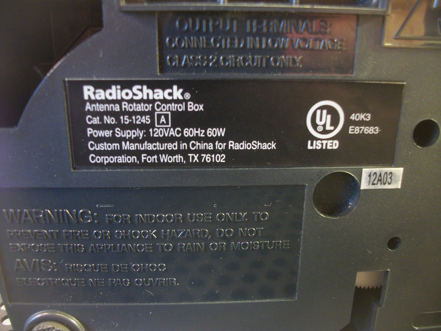 Radioshack Automatic Antenna Rotator Control Box (15-1245) *USED*