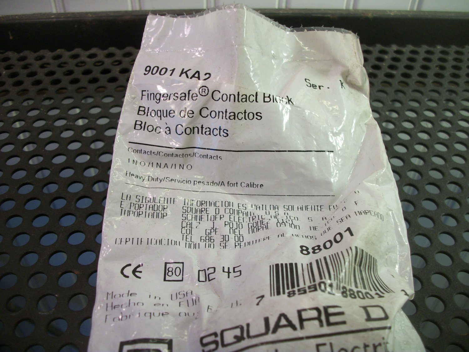 Square D 1N.O. Fingersafe Contact Block (9001KA2) *NEW*