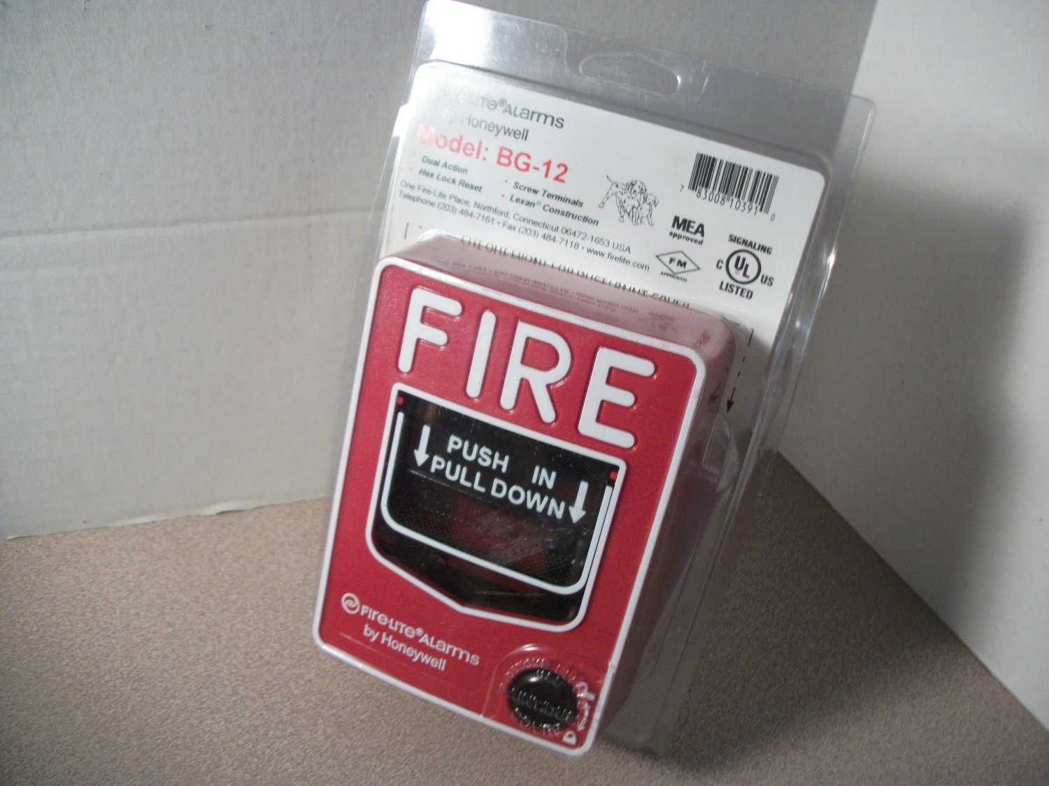 Honeywell Fire-Lite Alarms Fire Alarm Push-In/Pull-Down Station (BG-12 ...