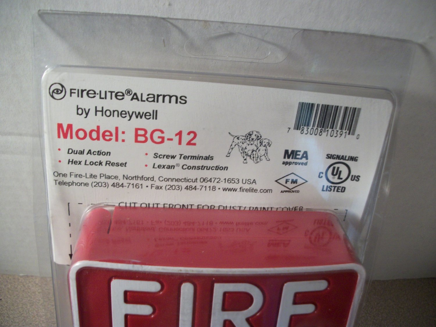 Honeywell Fire-Lite Alarms Fire Alarm Push-In/Pull-Down Station (BG-12 ...