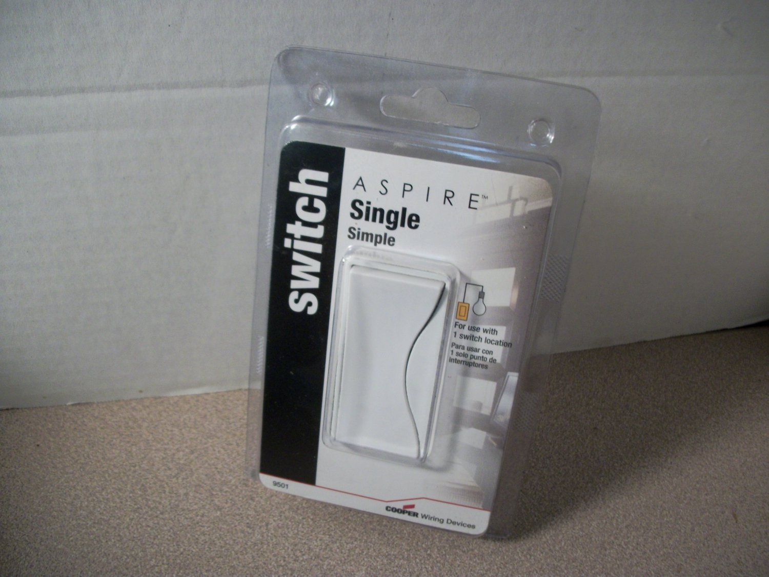 Cooper Aspire White 9501 Single Pole Simple Rocker Switch (9501AW-K-L ...