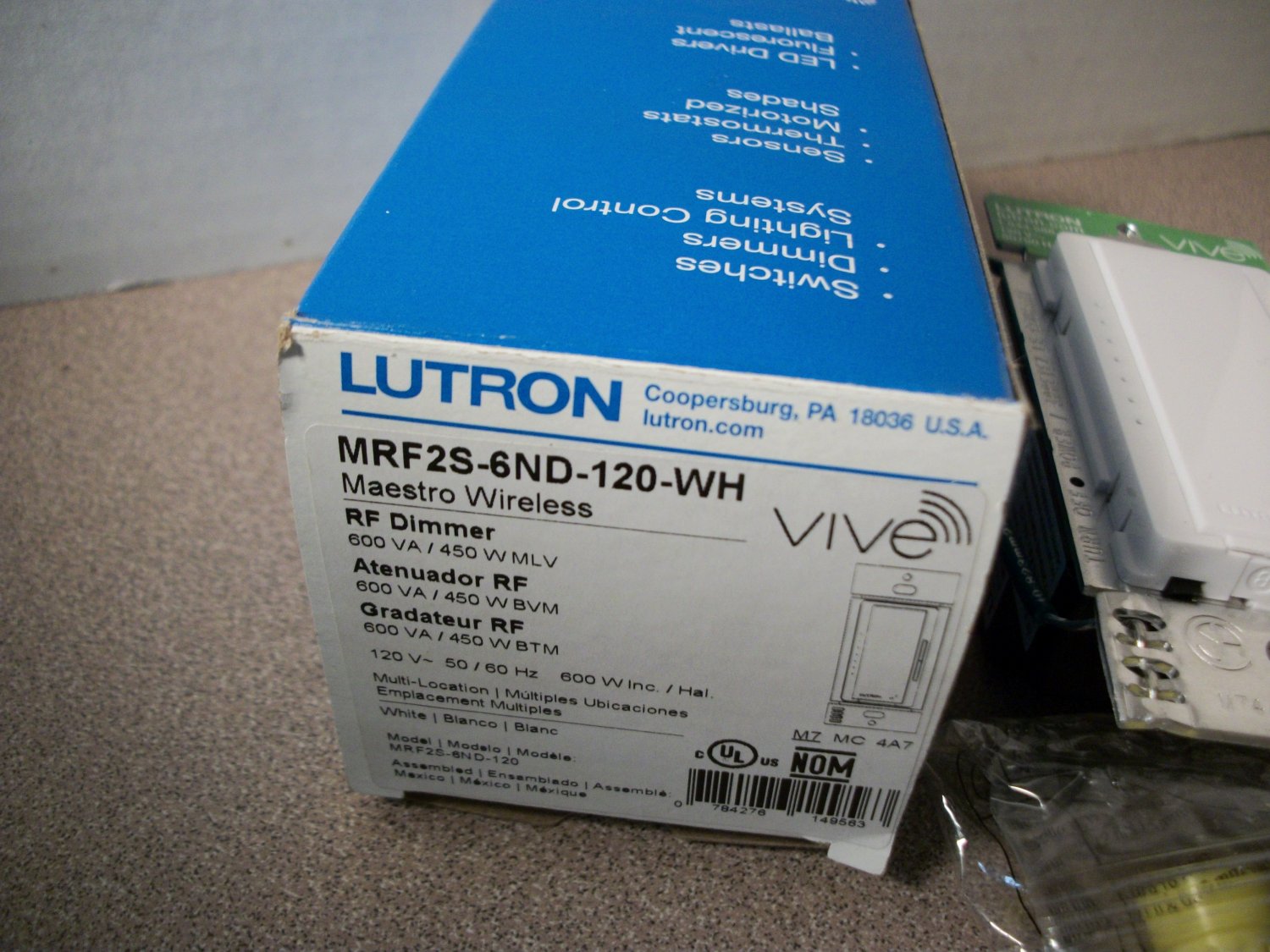 Lutron White Vive Maestro Wireless RF Dimmer Switch (MRF2S-6ND-120-WH ...
