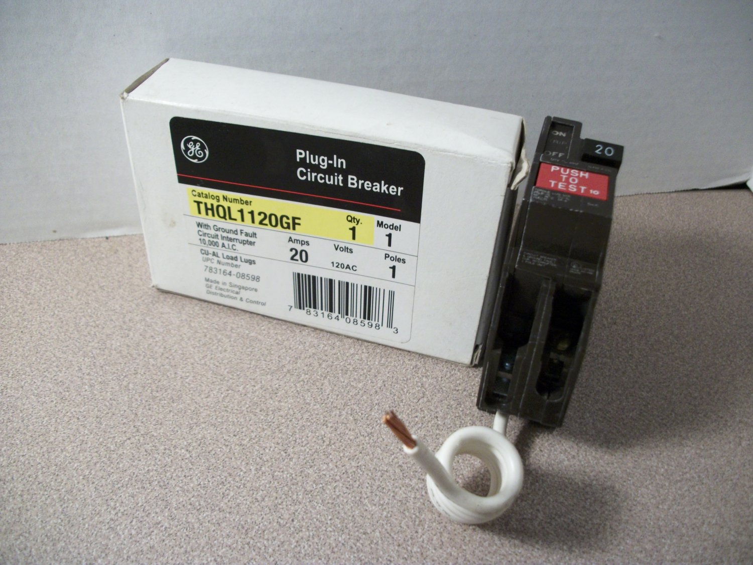 GE GFCI THQL Circuit Breaker (THQL1120GF) 20Amp 120Volt 1Pole 10kA *NIB*