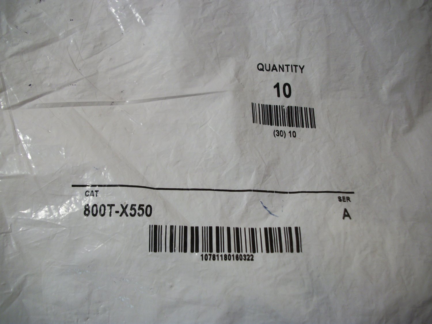 Allen-Bradley Qty of 10 STOP Legend Plate (800T-X550) *NEW*