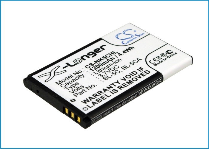 BATTERY NOKIA BL-5C BL-5CA FOR N72 N91 N91 8GB N-Gage 2600 N-Gage 3120 ...