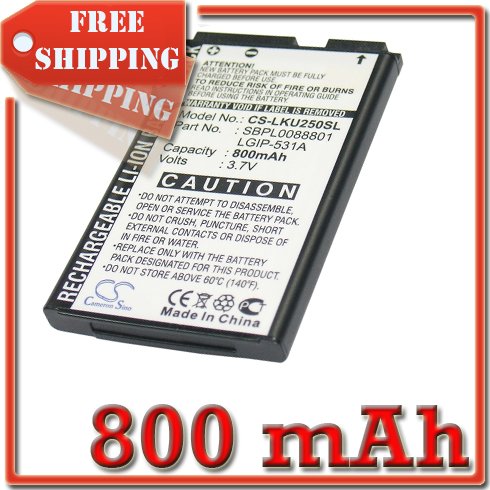 BATTERY LG LGIP-531A SBPL0088801 FOR KG280 KU250 KX186 KX216 KX218 ...