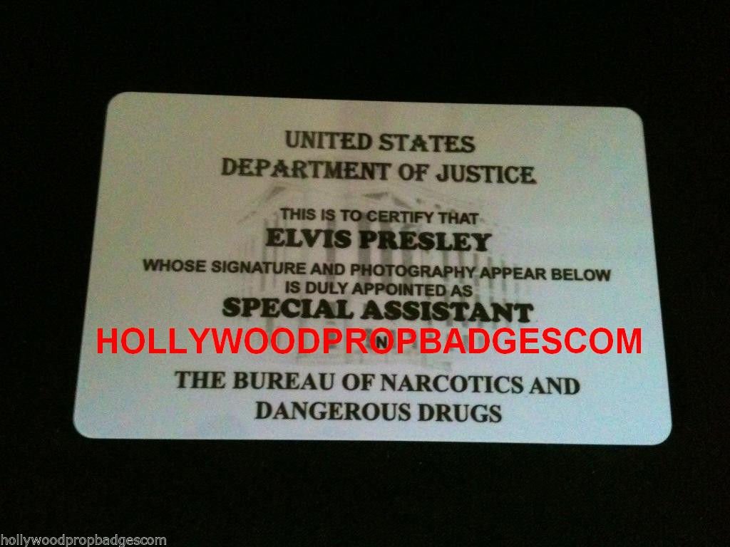 Elvis Presley "DEA" ID Cards Presented to Him By President Nixon In ...