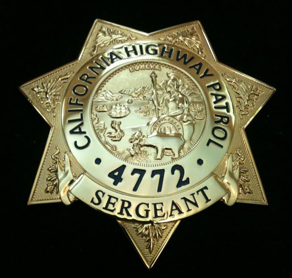 CHP "CHIP's" Tv Show Replica Sergeant Joseph Getraer badge #4772