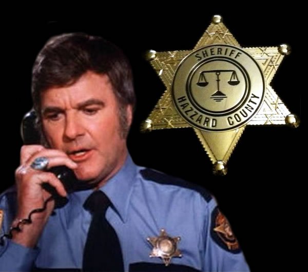 Rosco P. Coltrane Sheriff Hazzard County 2 Piece Badge *Nickel Center*
