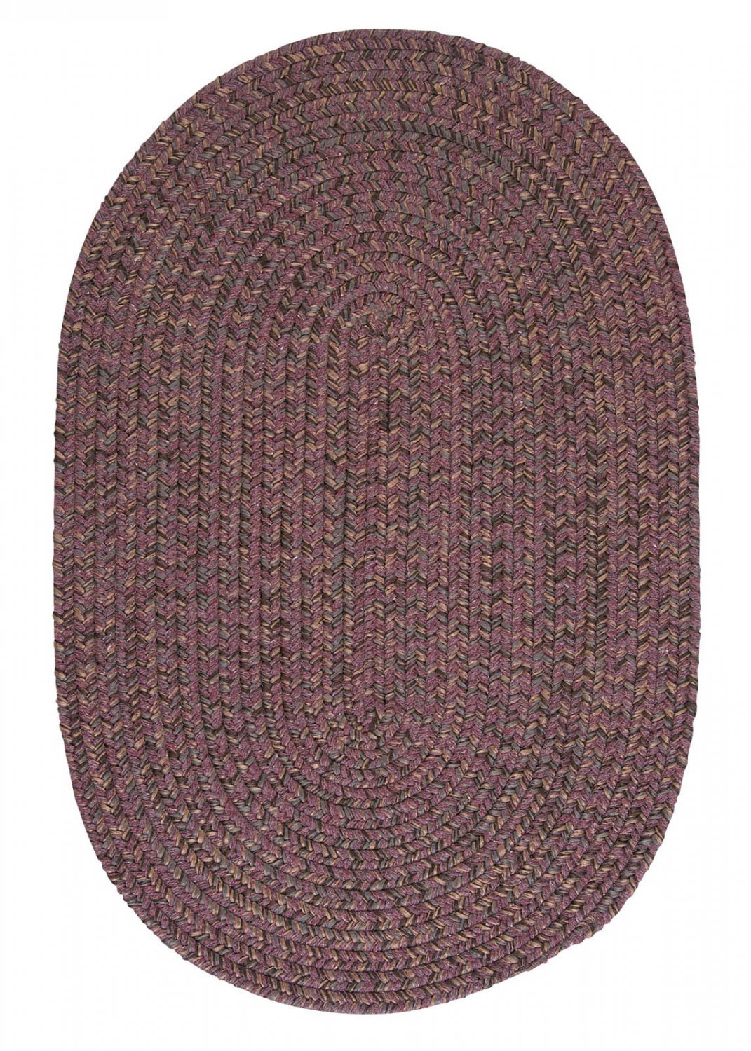 12' x 12' Round Traditional Reversible Braided Rug Plum Color