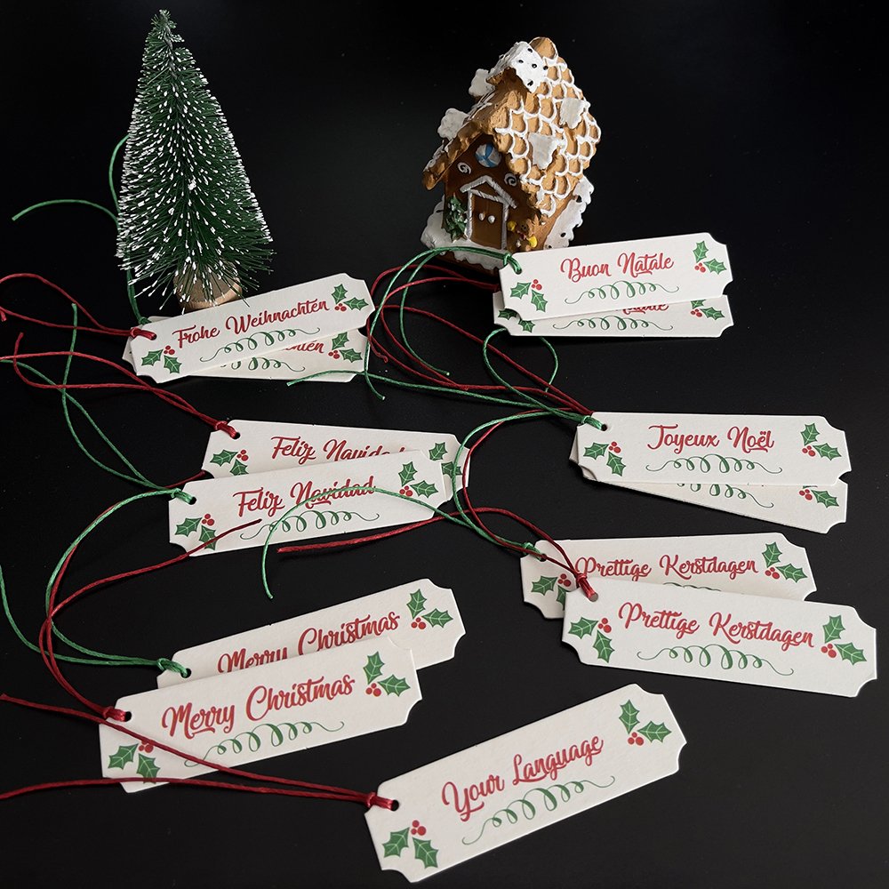 Set of 8 Personalized Christmas Gift Tags with String