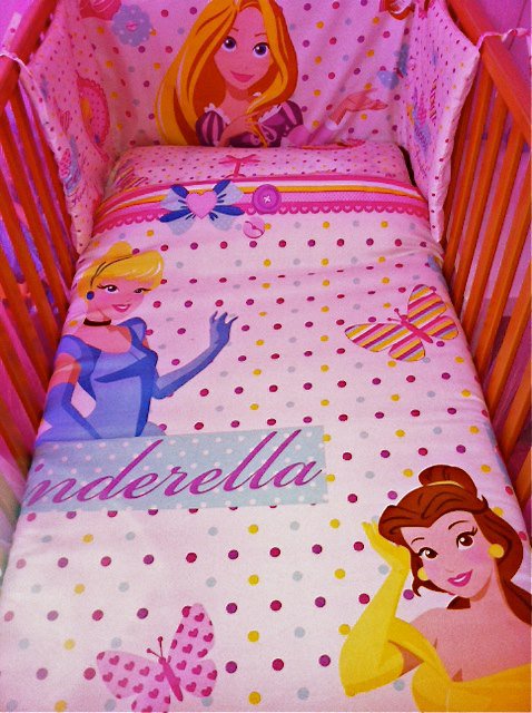 Disney Princess Rapunzel Belle Cinderella COT BEDDING SET