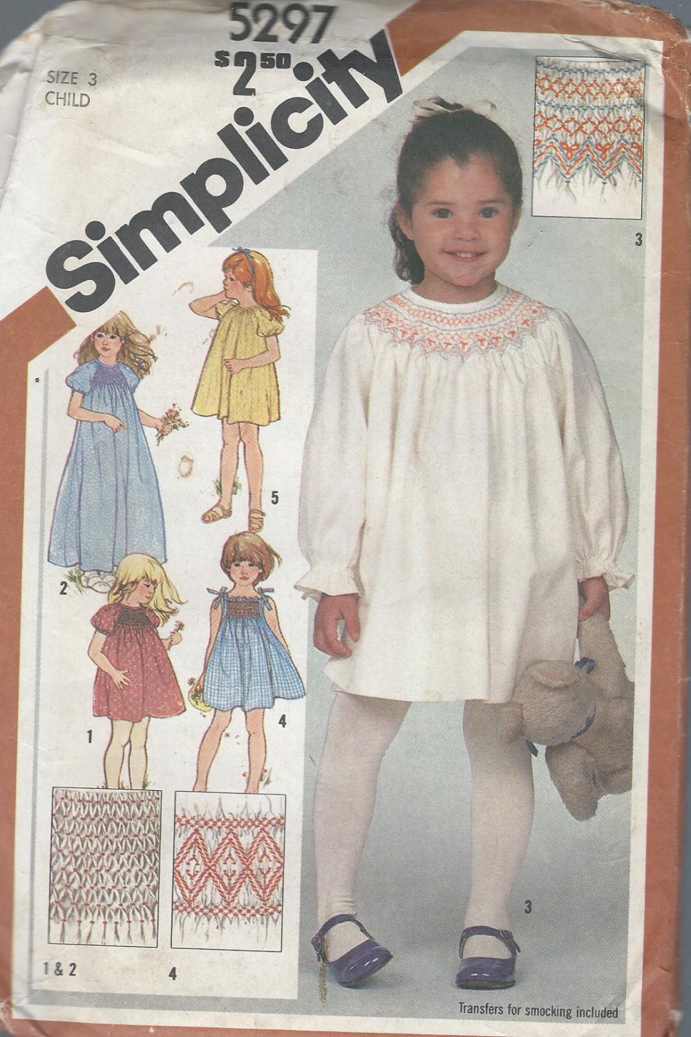 Vintage Simplicity Pattern 5297 Bishop Smocked Dress Girls Size 6X