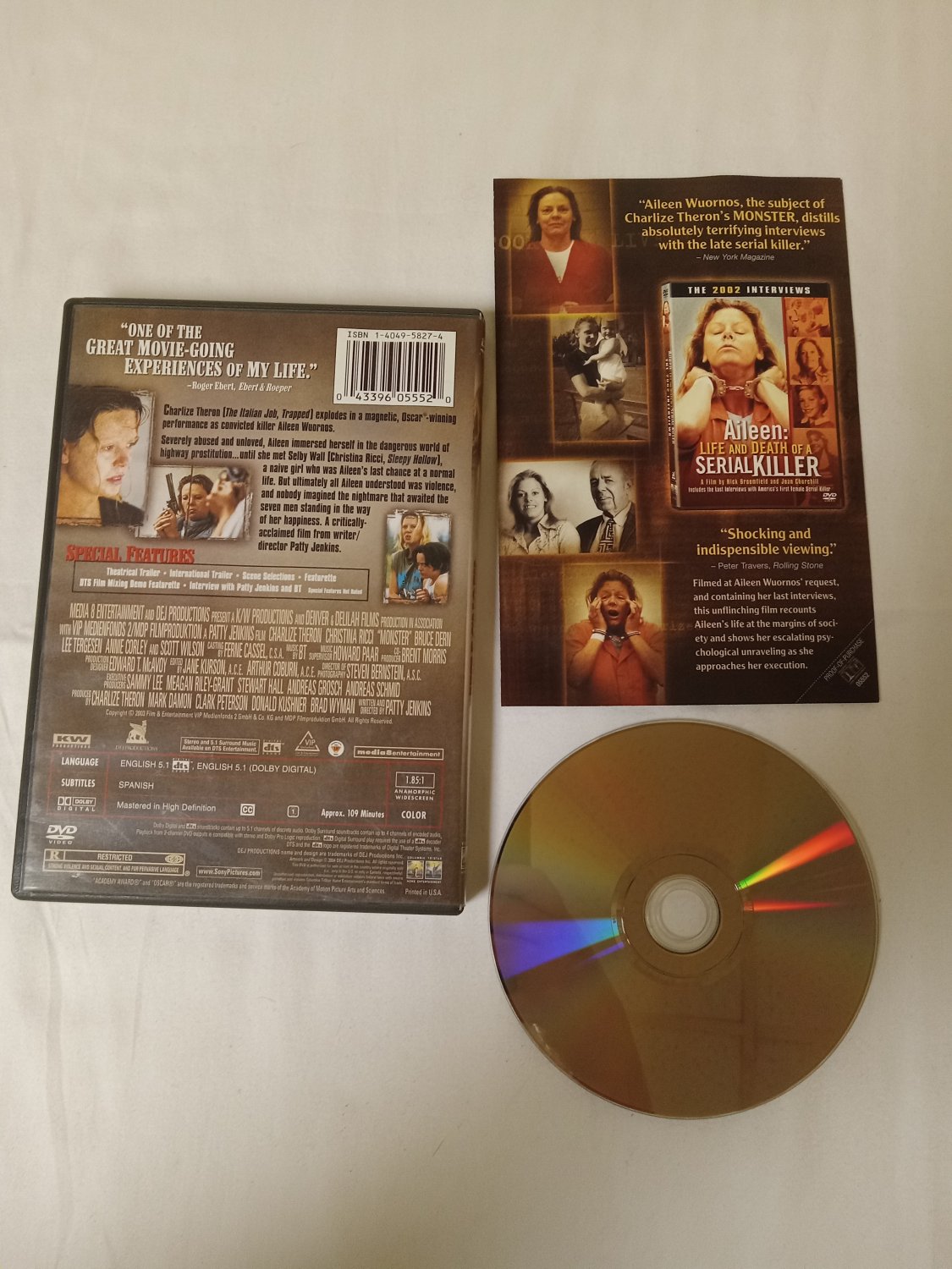 Monster 2003 DVD Charlize Theron Christina Ricci R Based on a True ...