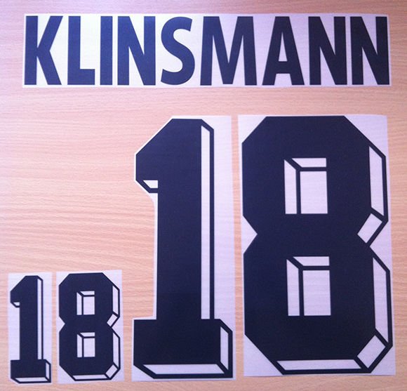 KLINSMANN 18 GERMANY HOME WORLD CUP1994 NAME NUMBER SET NAMESET KIT PRINT