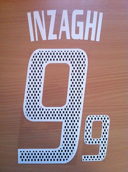 INZAGHI 9 AC MILAN HOME 2002 2004 NAME NUMBER SET NAMESET KIT PRINT RETRO