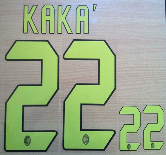 KAKA' 22 AC MILAN 2004 2007 THIRD UCL NAME NUMBER SET NAMESET KIT PRINT ...