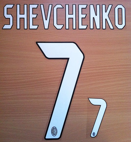 ANDRIY SHEVCHENKO 7 MILAN 2004 2007 NAME NUMBER SET NAMESET KIT PRINT ...