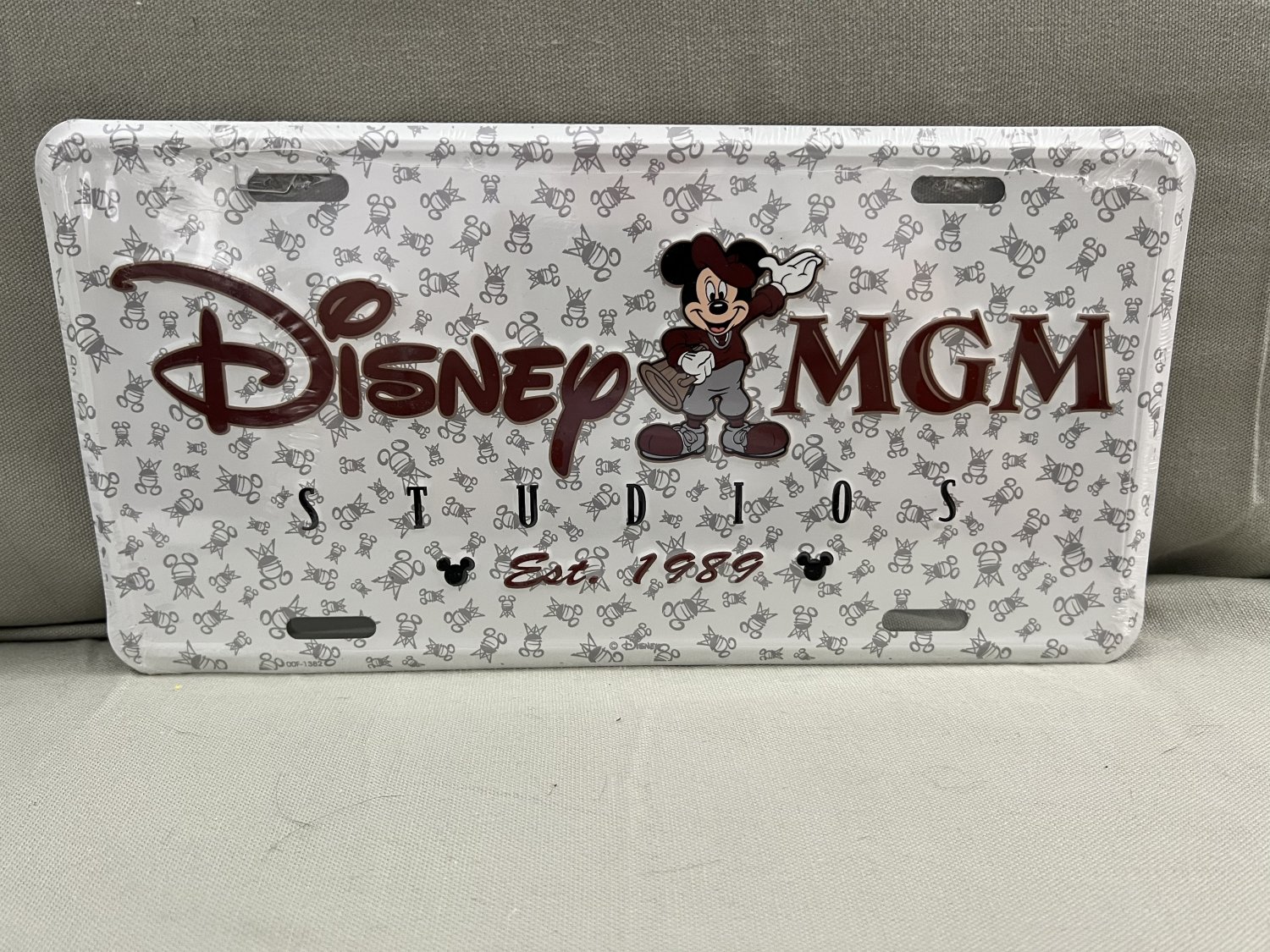 Disney MGM Studios Mickey Mouse Director Car License Plate Tag NEW