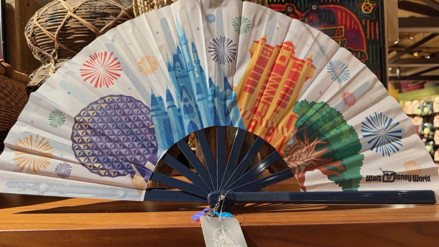 Walt Disney World Four Parks Icons Folding Fan NEW