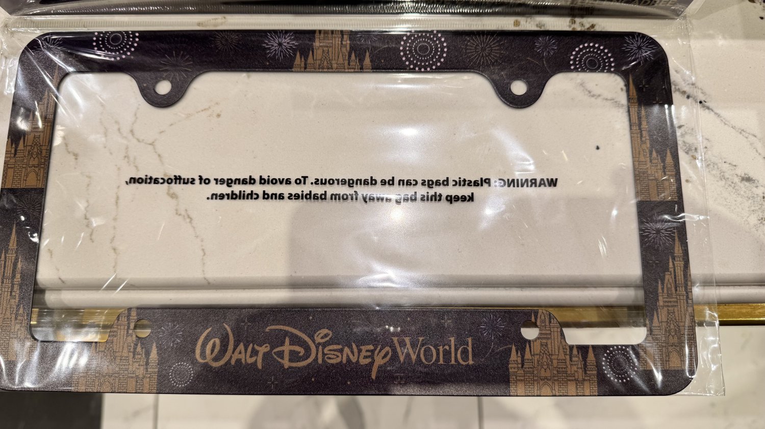 Walt Disney World Castle Metal License Plate Frame NEW