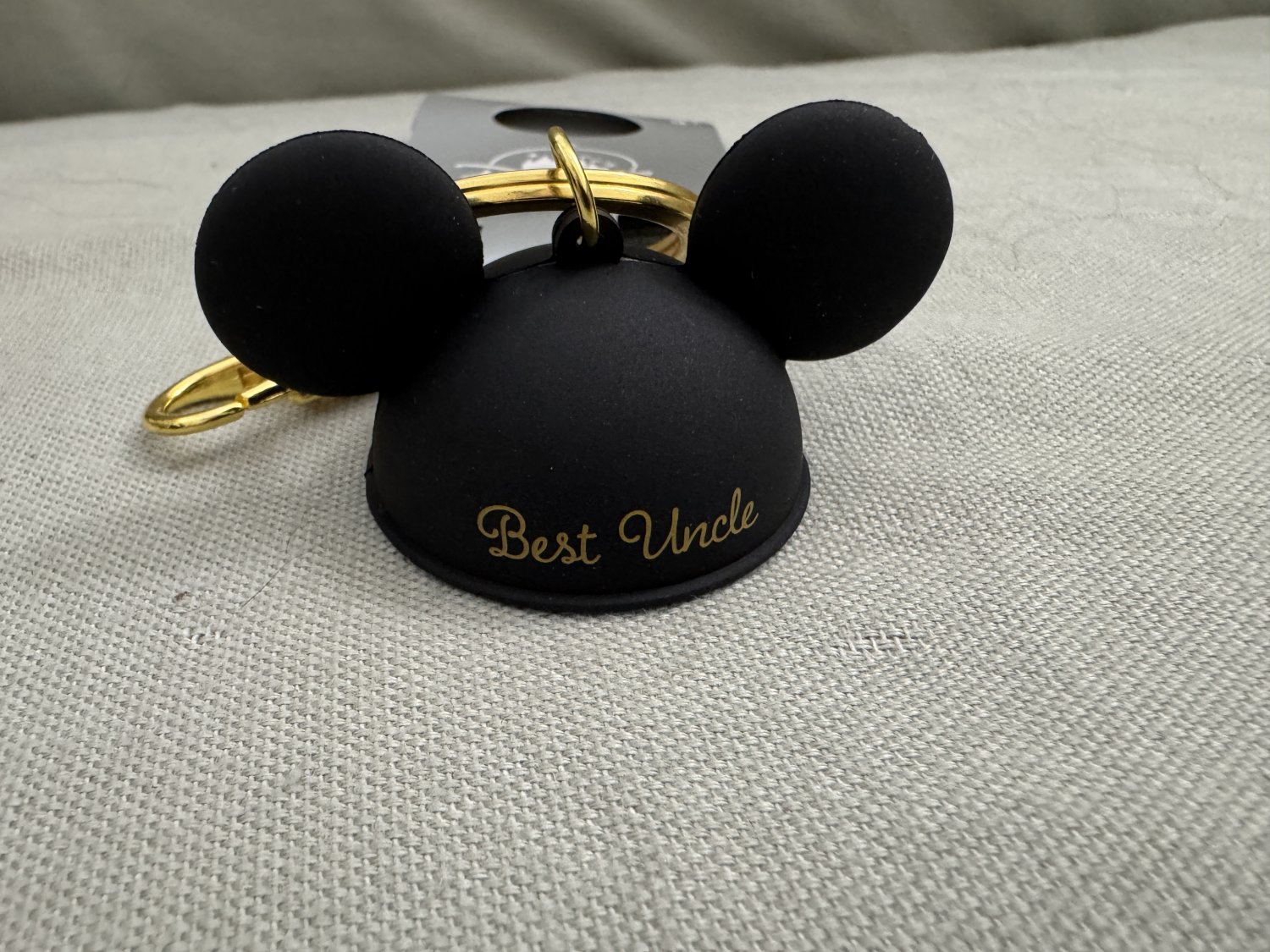 Disney Parks Mickey Mouse Ears Hat Best Uncle Keychain with Lobster Claw