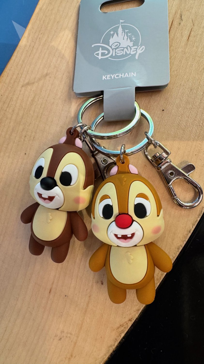 Disney Parks Chip and Dale Keychain with Lobster Claw Set NEW