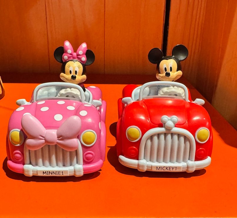 Disney Parks Mickey and Mouse in Cars Plastic Toys Set of 2 NEW