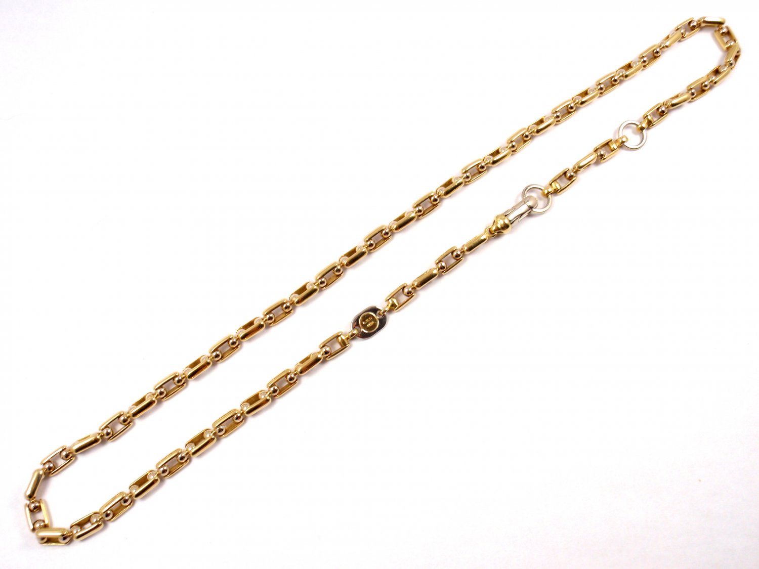 Rare Vintage SAURO Mens Solid 18K Yellow White Gold Chain Necklace ...